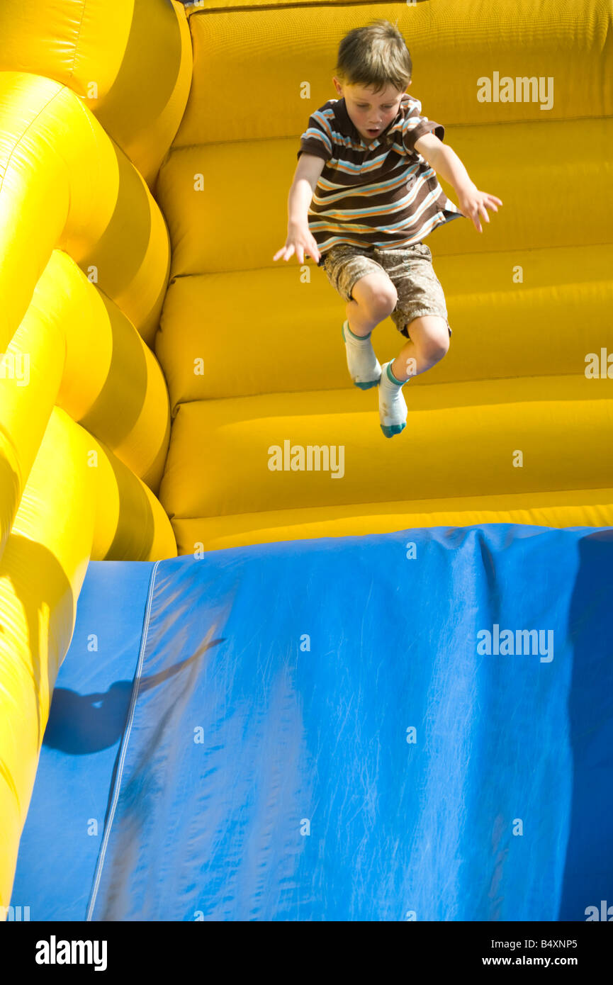 Boy jumping down on the Playground Poplars Adventure Mega Maze ...