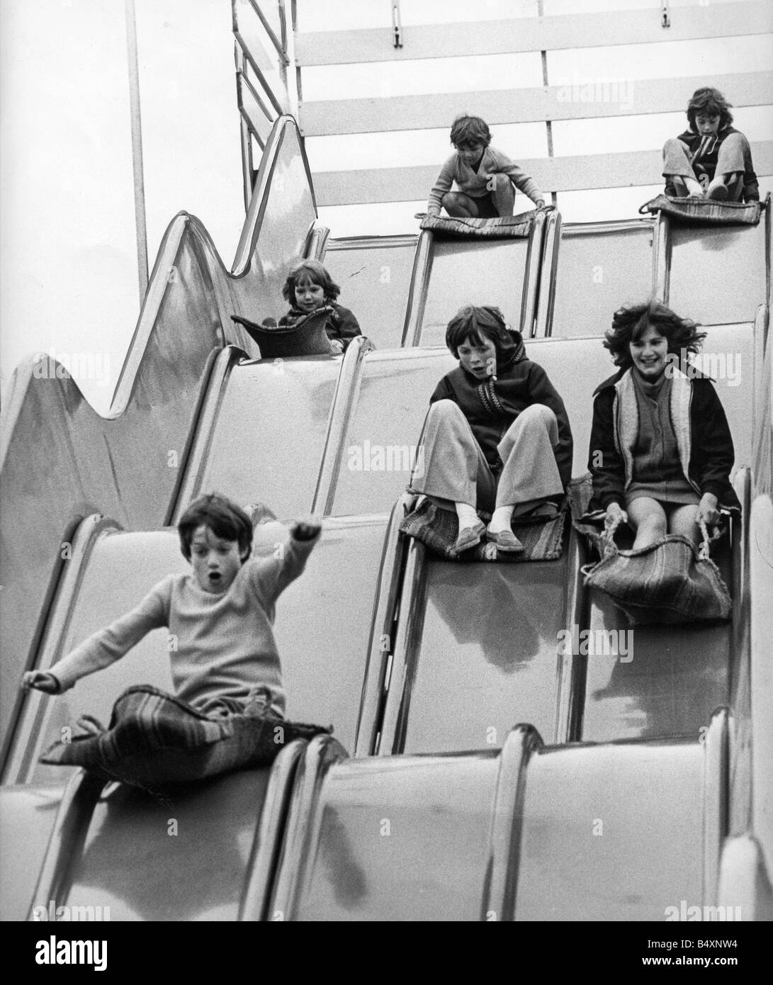 Fairground rides 1970s Black and White Stock Photos & Images - Alamy