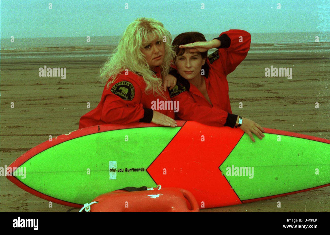Dawn French and Jennifer Saunders on Baywatch set in Somerset filming ...