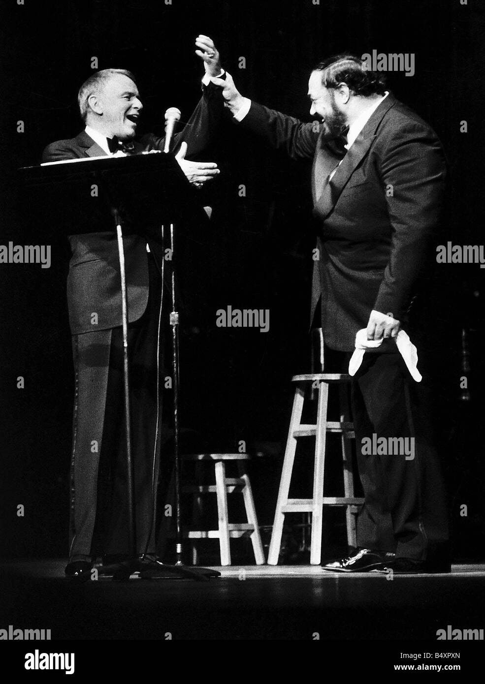 Luciano Pavarotti Opera Singer at a New York Concert with Frank Sinatra ...