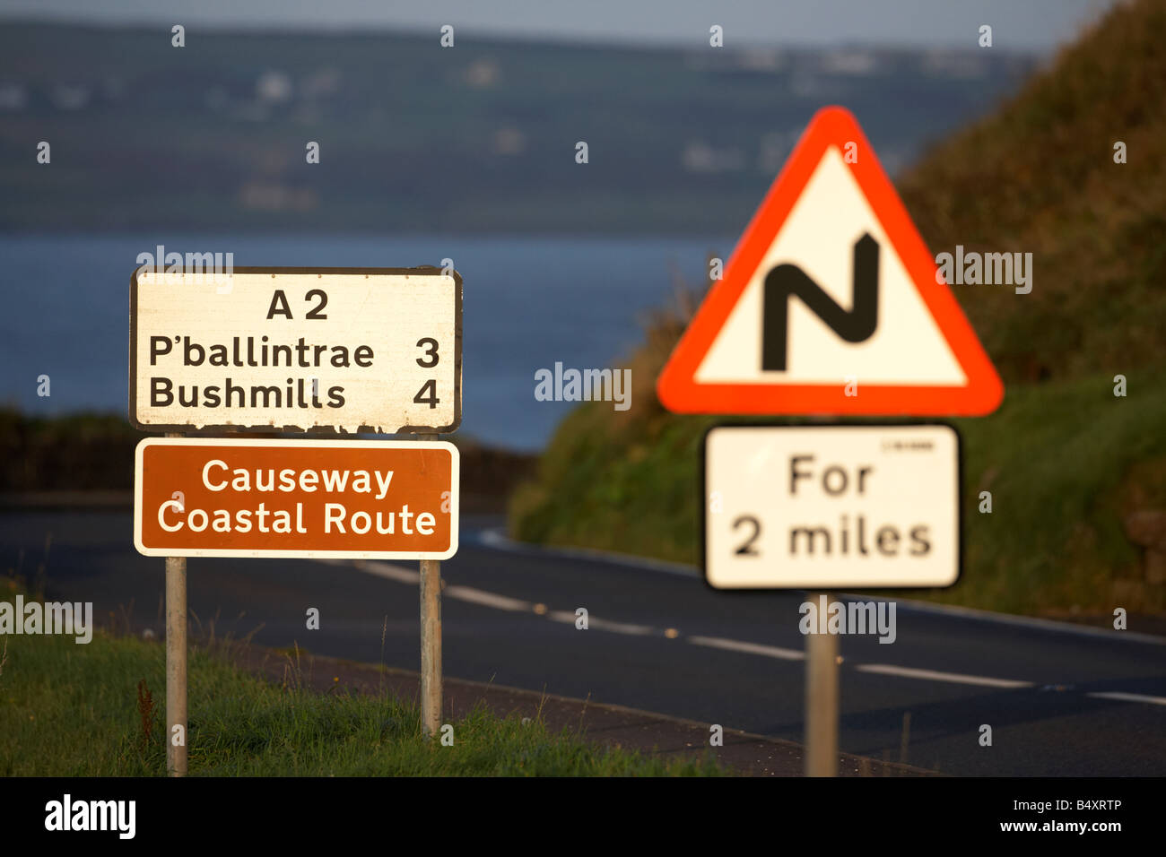 danger red warning triangle for 2 mile sign on the famous A2 north ...