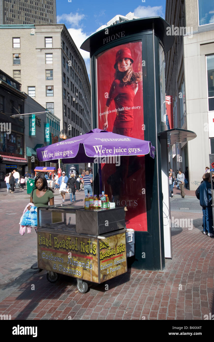 Roasted Nuts Cart - Boston, MA Stock Photo - Alamy