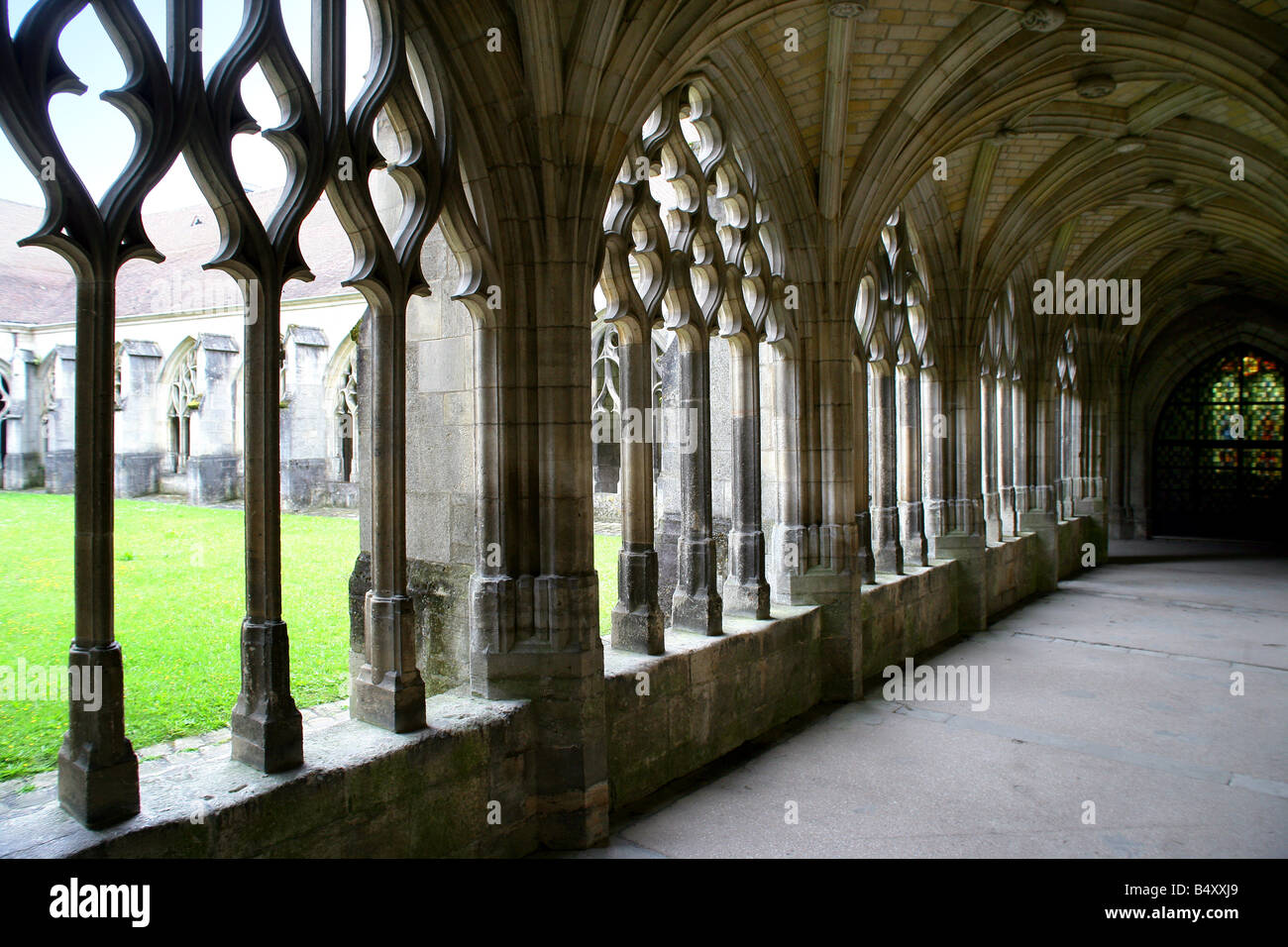 Interior of church corridor Stock Photo - Alamy
