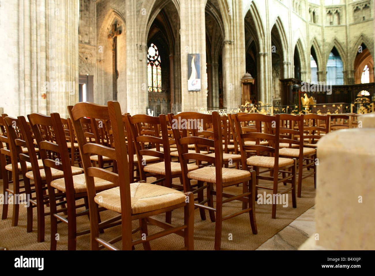 Cross and prayer chairs hi-res stock photography and images - Alamy