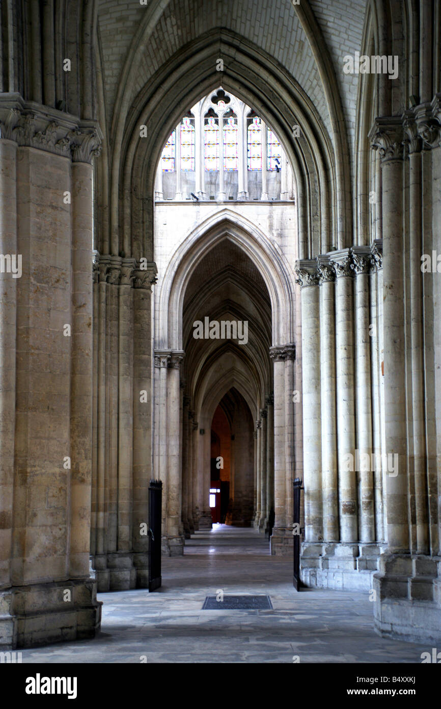 Interior of church corridor Stock Photo - Alamy
