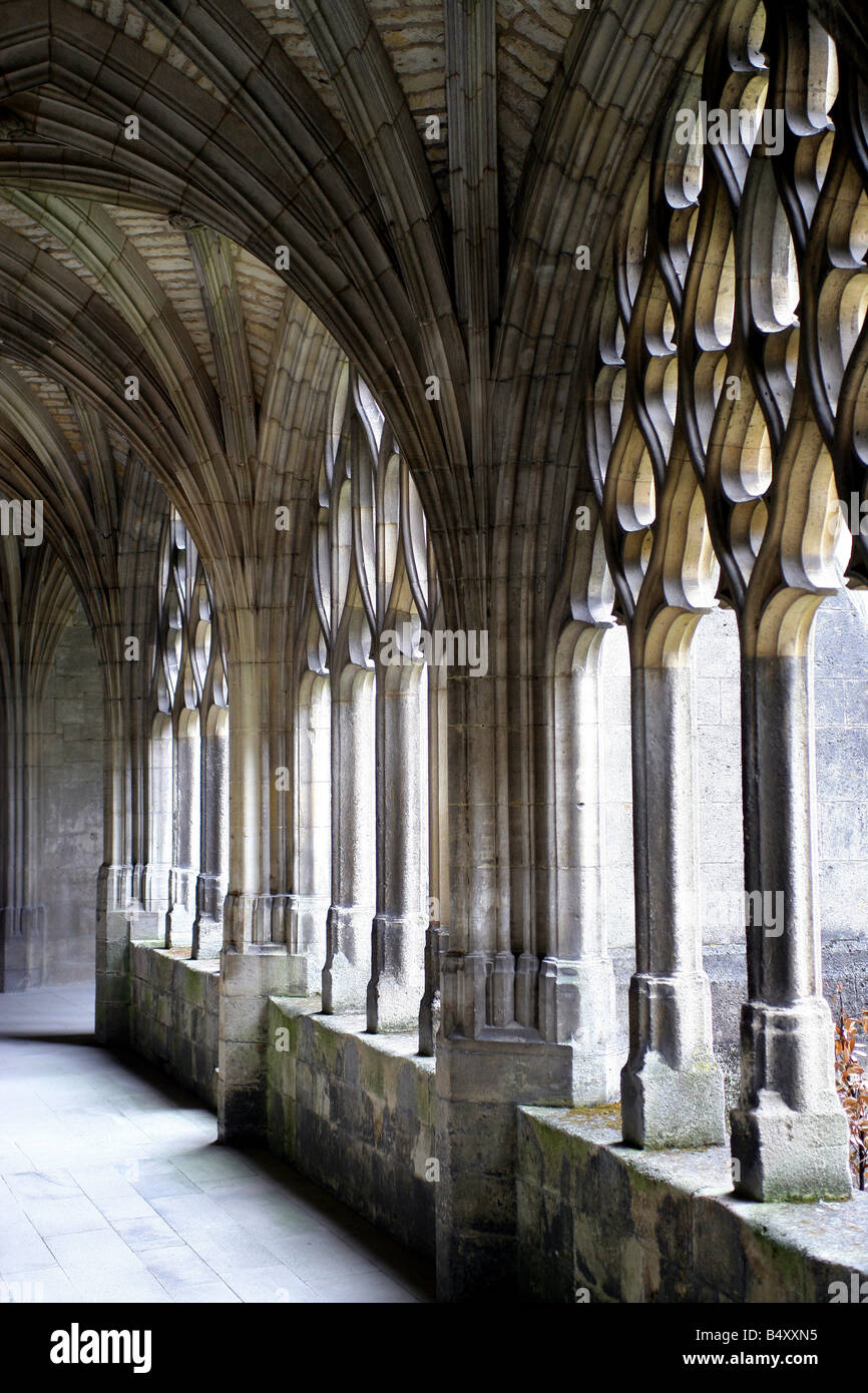 Corridor with column Stock Photo - Alamy