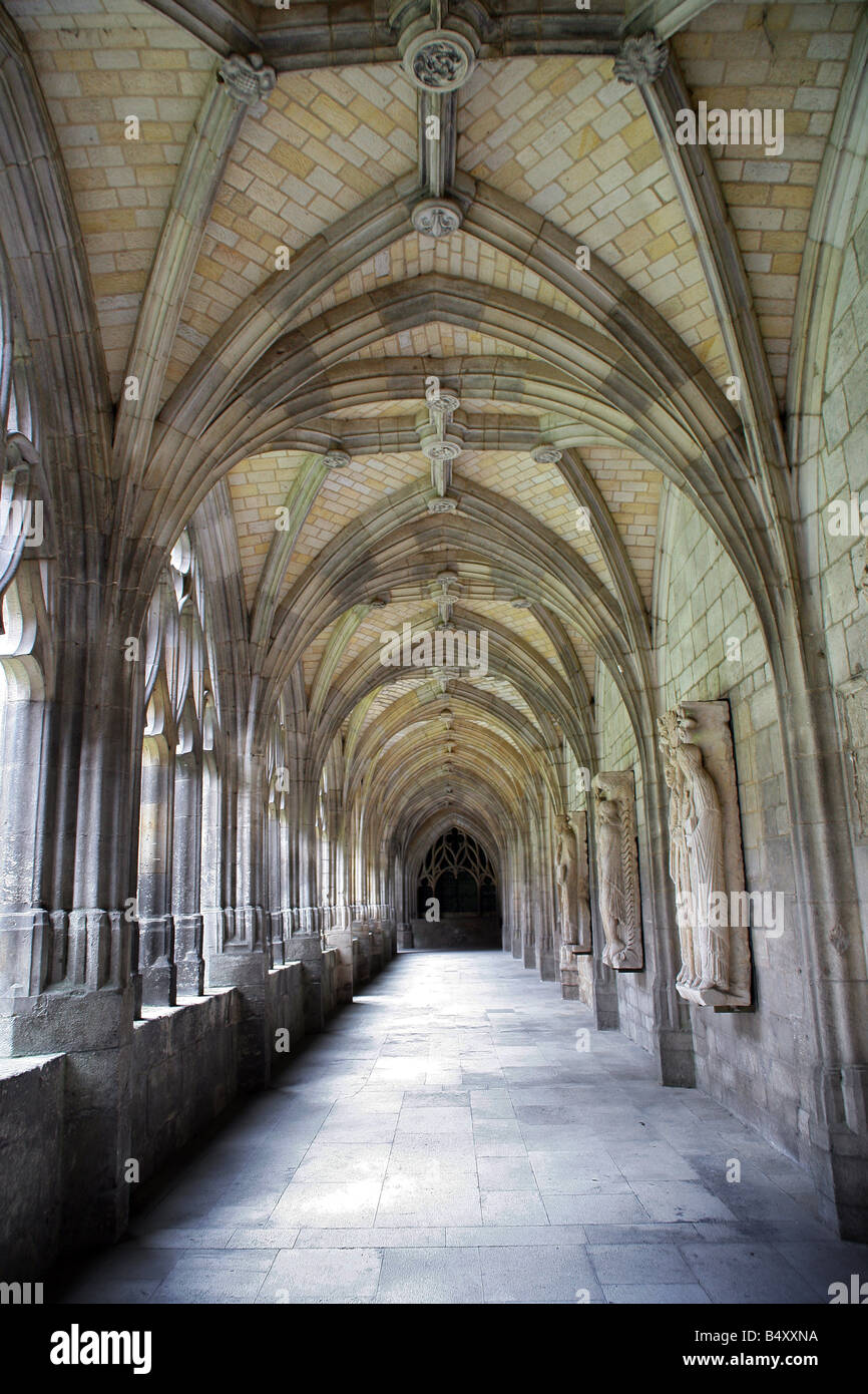 Interior of church corridor Stock Photo - Alamy