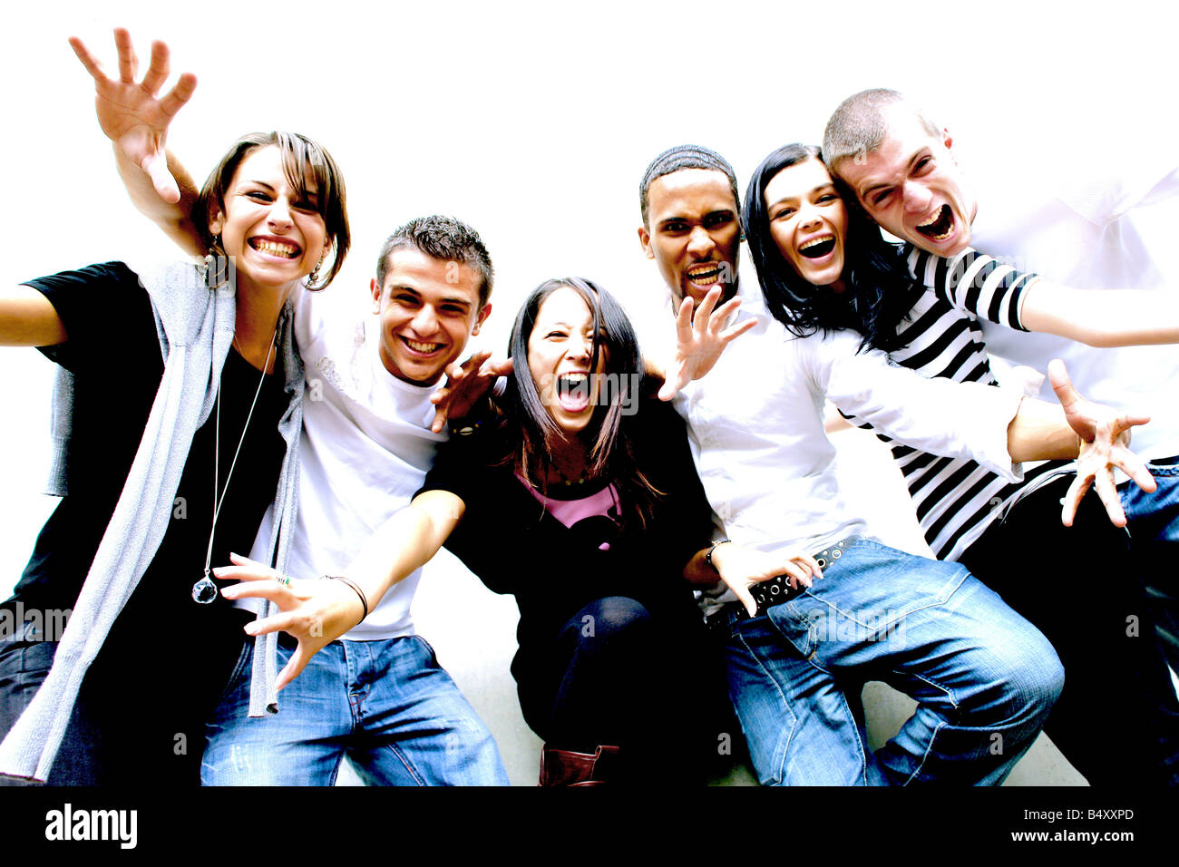 Group of friends, laughing, portrait Stock Photo - Alamy