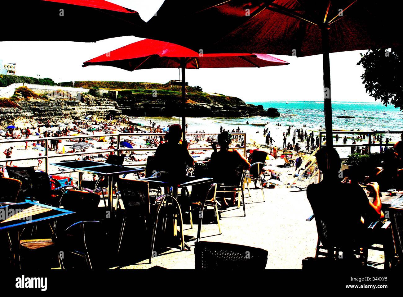 People in resort at beach Stock Photo - Alamy