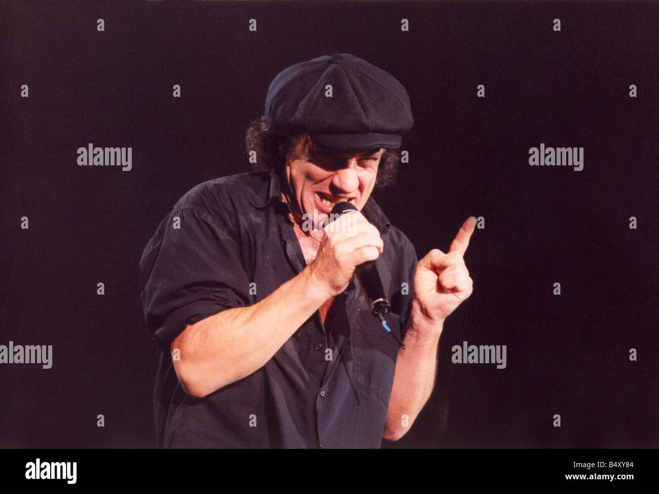 Brian Johnson lead singer of the rock group AC DC at the Newcastle ...