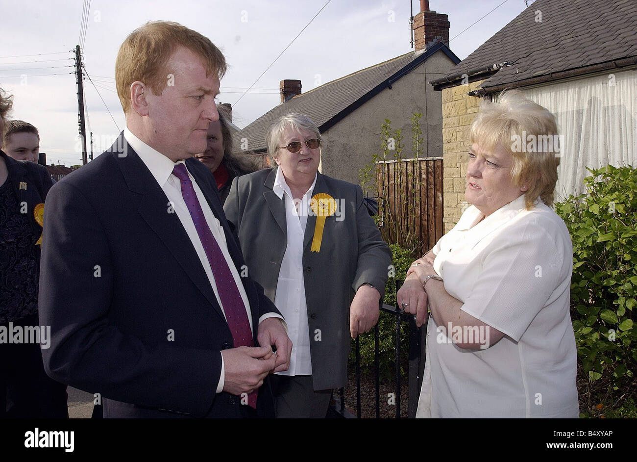 Charles Kennedy walks along Fawdon Lane during a visit to Newcastle and ...
