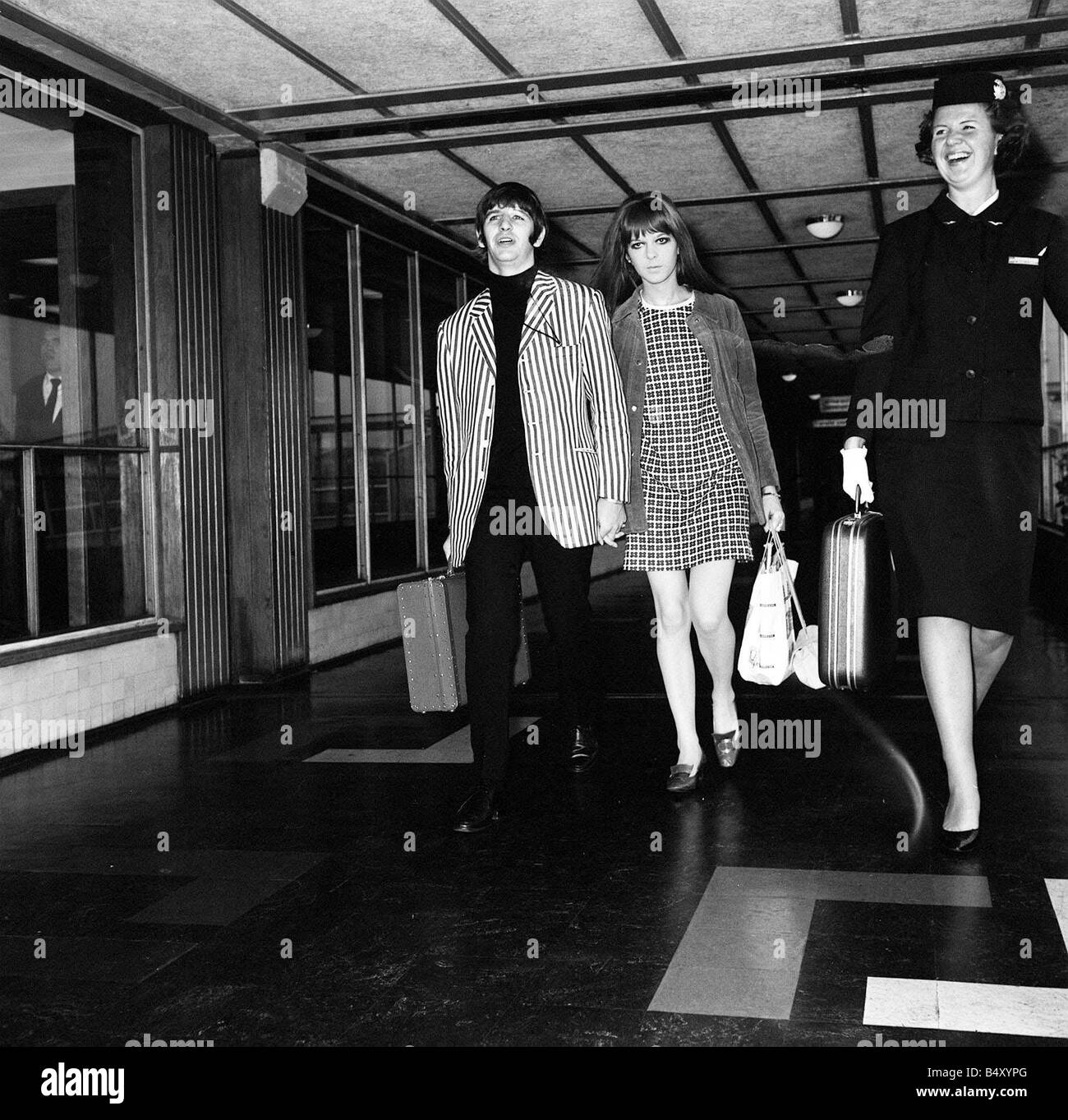 The Beatles Oct 1966 drummer Ringo Starr and wife Maureen Starr at ...