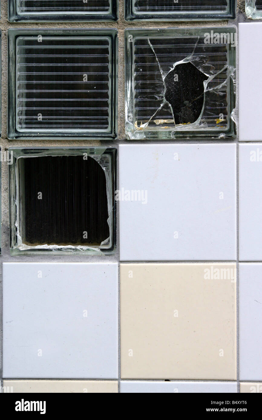 Broken glass tiles, close-up Stock Photo - Alamy