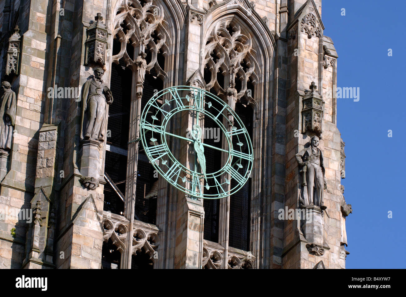 Yale University Clock on Harkness Tower at Branford College Stock Photo ...