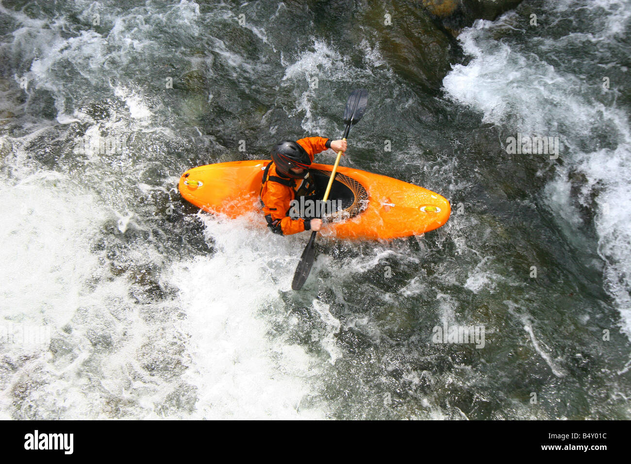 Person kayaking in stream Stock Photo - Alamy