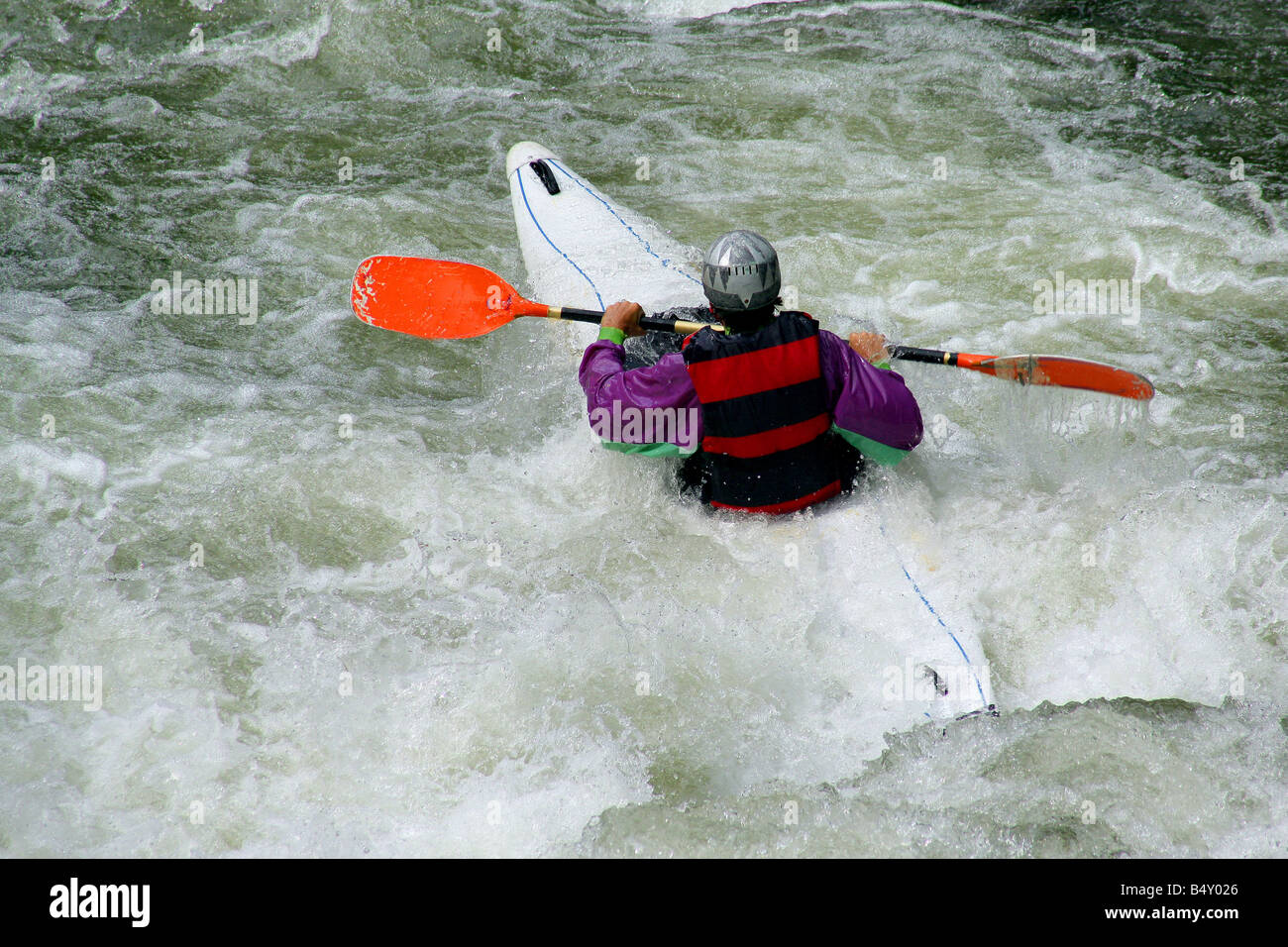 Man water rafting in stream Stock Photo - Alamy