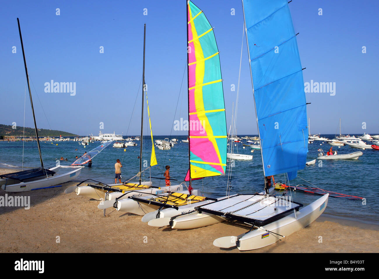 Sailboat on beach Stock Photo - Alamy