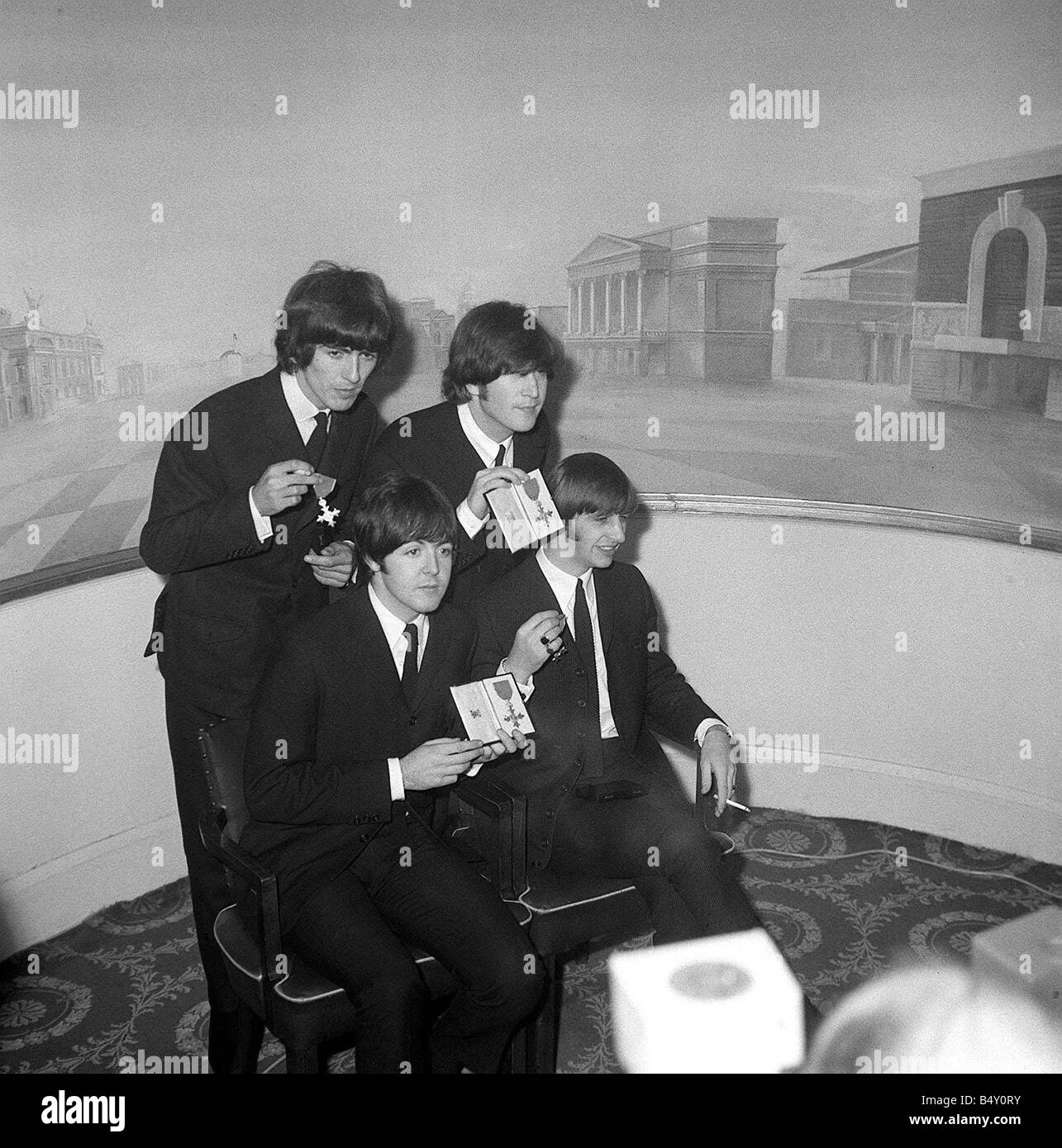 Beatles mbe 1965 hi-res stock photography and images - Alamy
