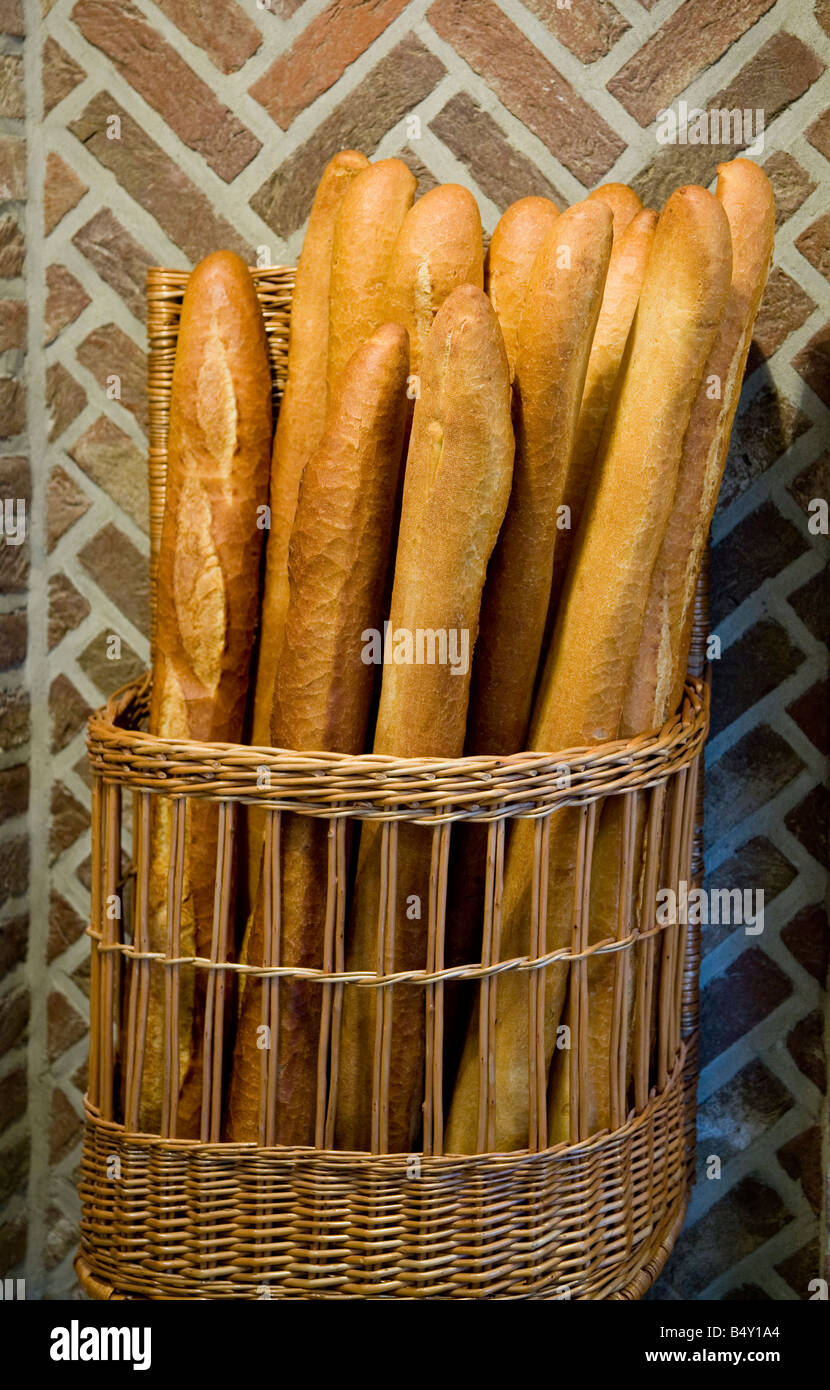 basket with bread Stock Photo - Alamy