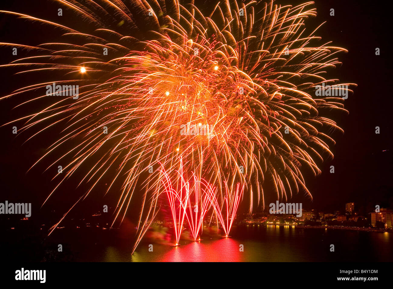 fireworks display at night Stock Photo - Alamy