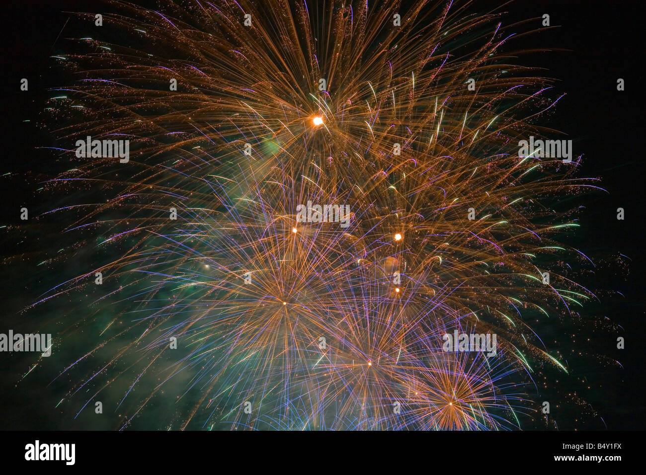 fireworks display at night Stock Photo - Alamy