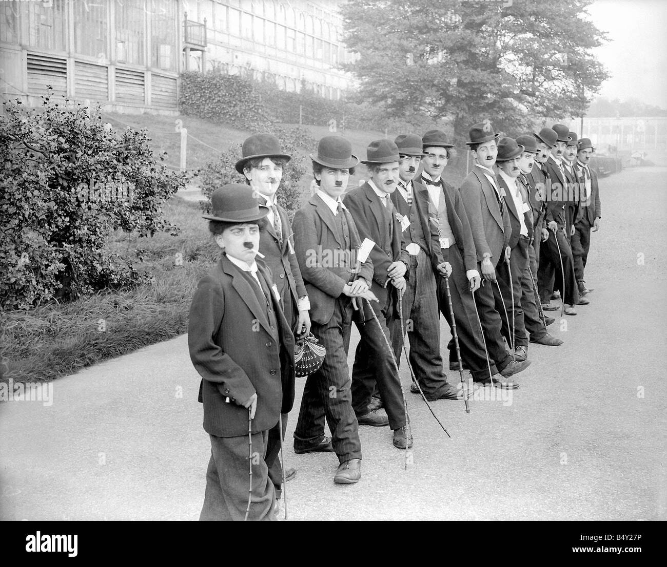 Charlie Chaplin Competition outside the Crystal Palace in London Actor ...