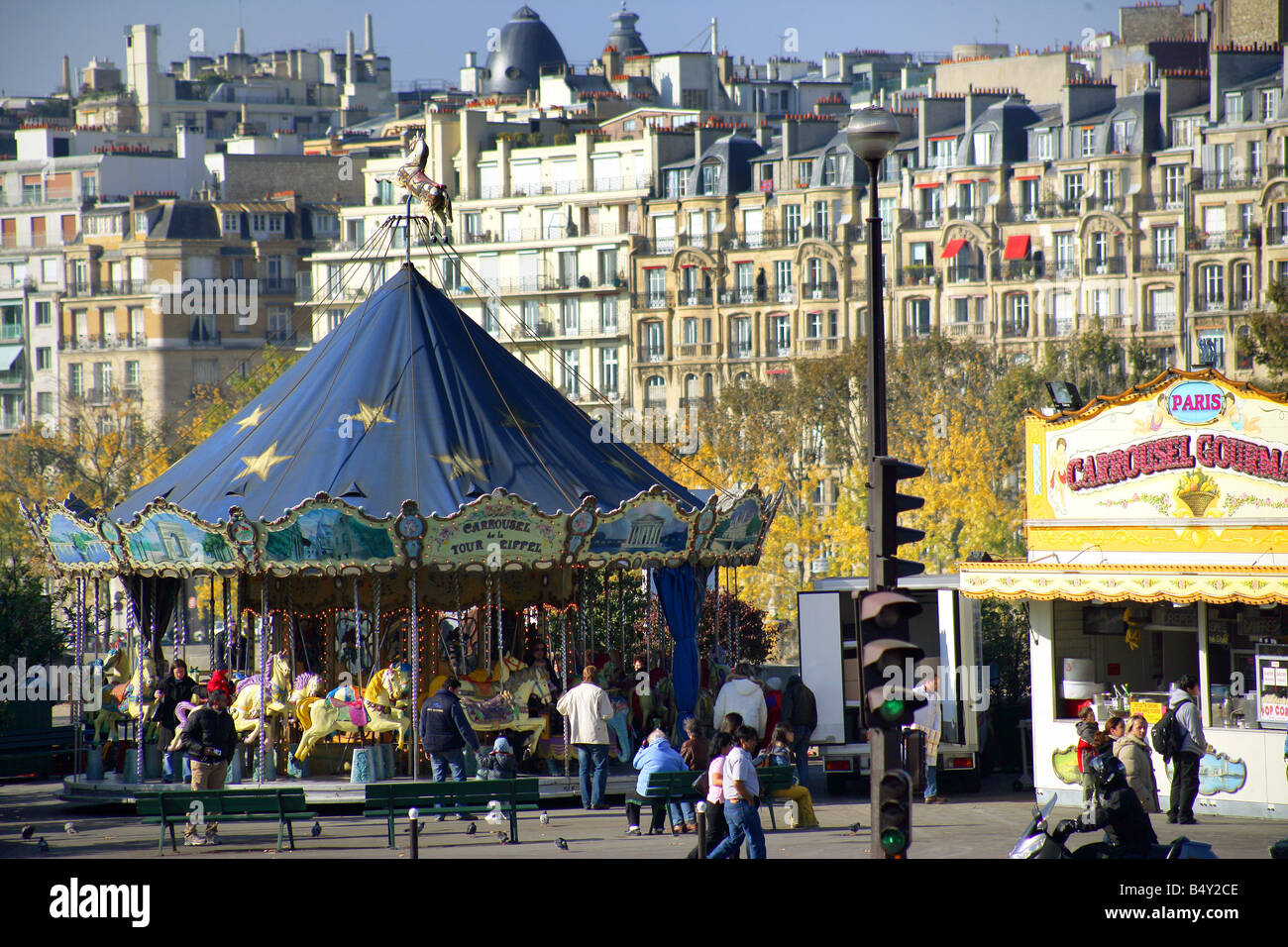 merry-go-round and facades Stock Photo - Alamy