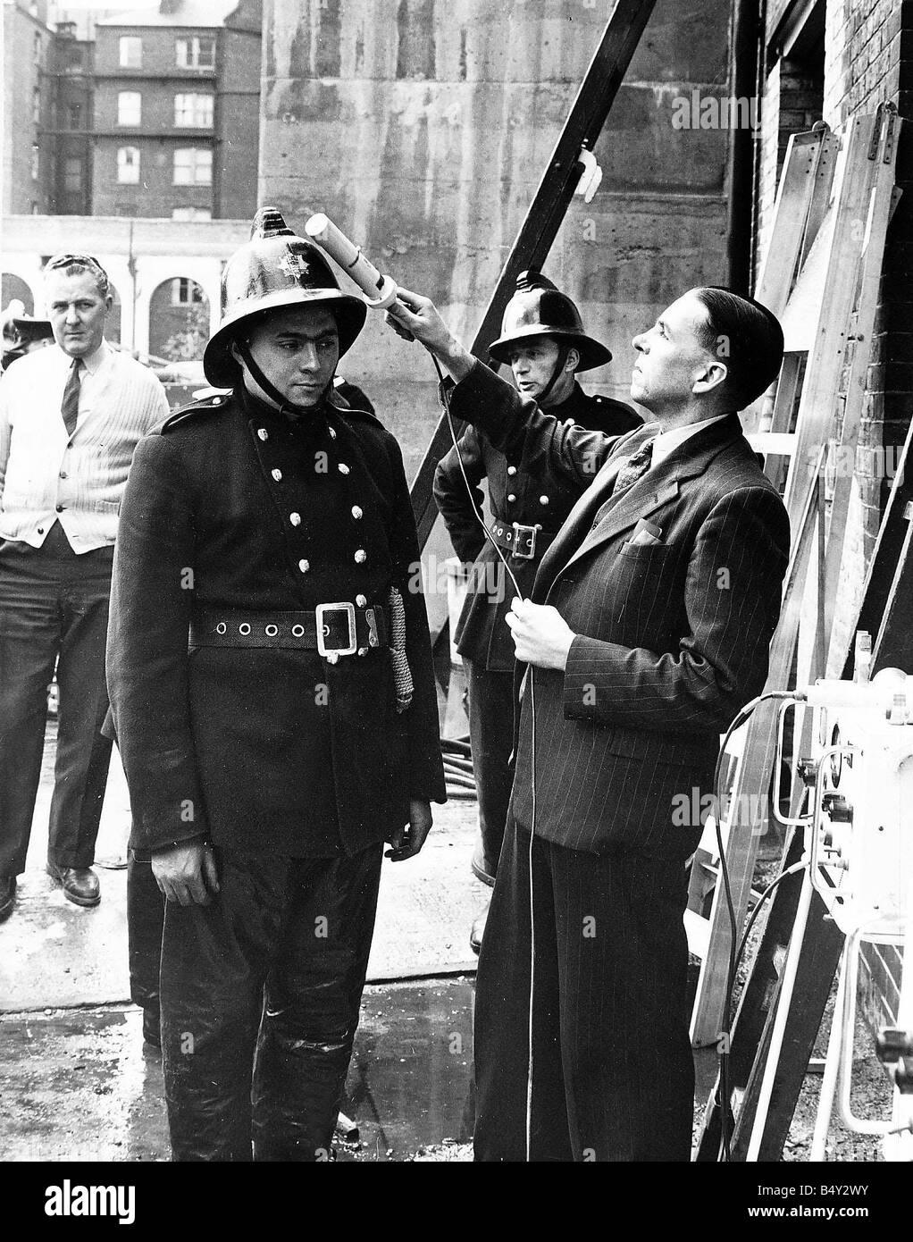Firemen checked with geiger counter for nuclear radiation Stock Photo ...