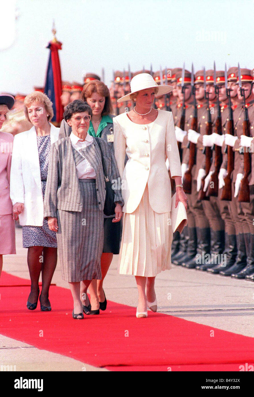 Princess Diana Overseas visit May 1990 with Zsuzsa Hungarian President ...