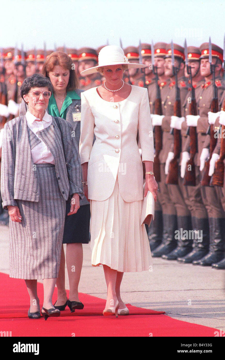 Princess Diana Overseas visit May 1990 with Zsuzsa Hungarian President ...