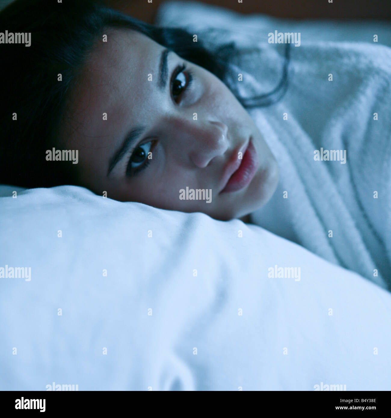 Sad square face woman hi-res stock photography and images - Alamy