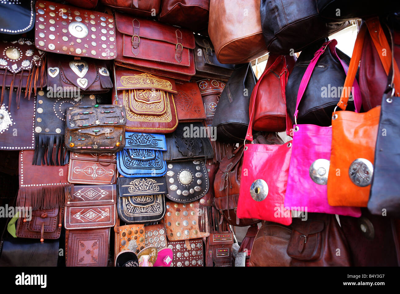 Leather Bags Marrakech Stock Photos & Leather Bags Marrakech Stock ...
