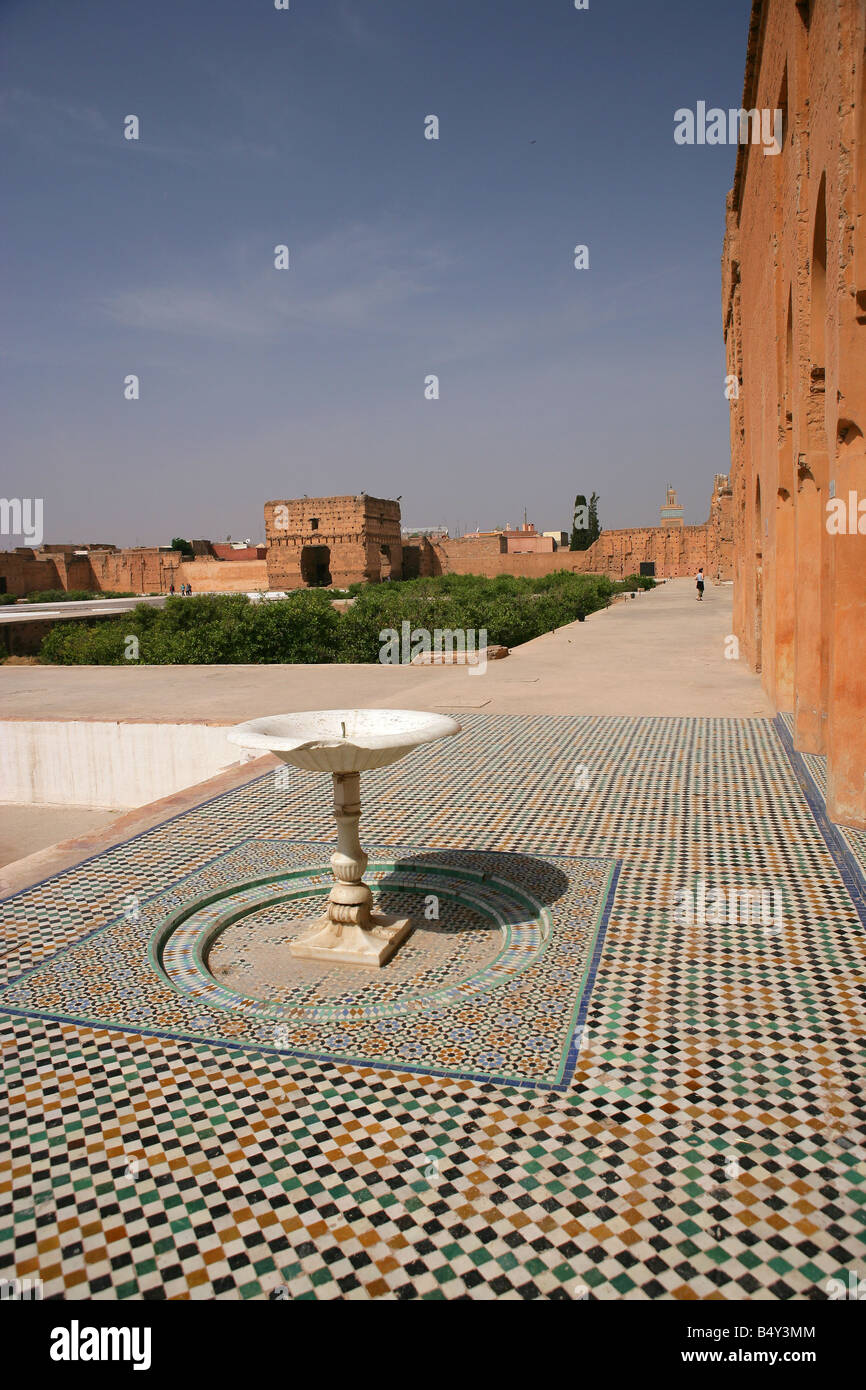 El Badii palace and fountain Stock Photo - Alamy