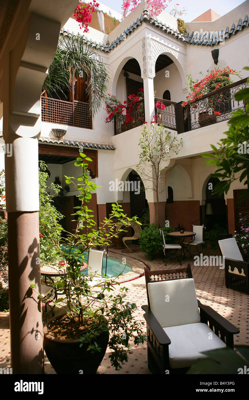interior of a Riad hotel in Marrakech Stock Photo - Alamy
