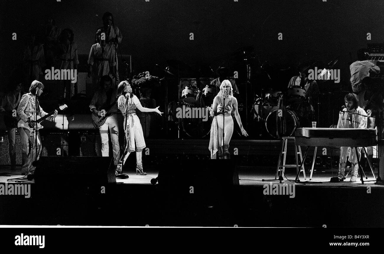 Abba Pop Group in Concert Stock Photo - Alamy