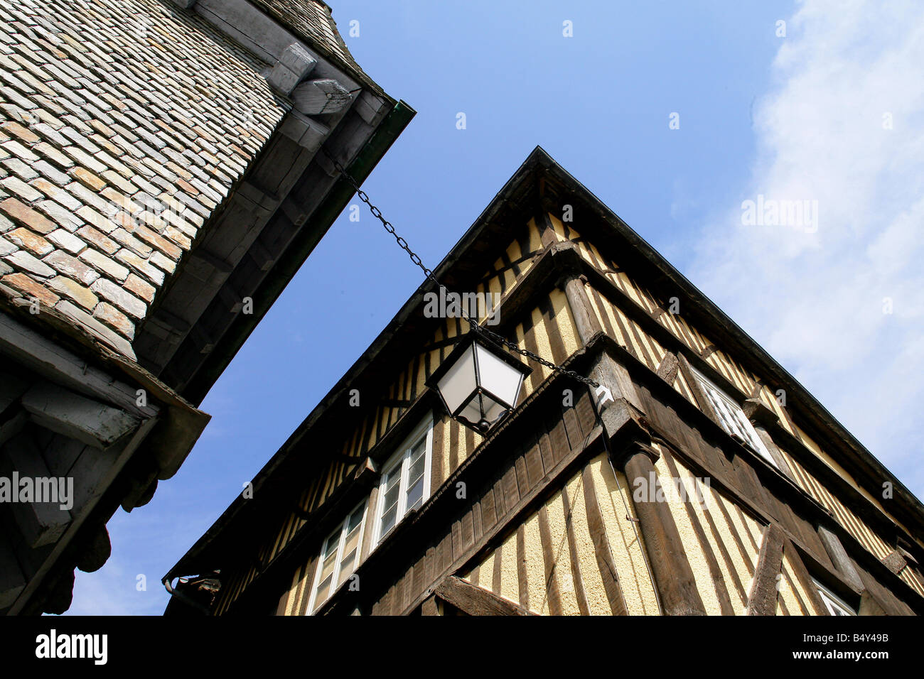bottom view of houses facades Stock Photo - Alamy