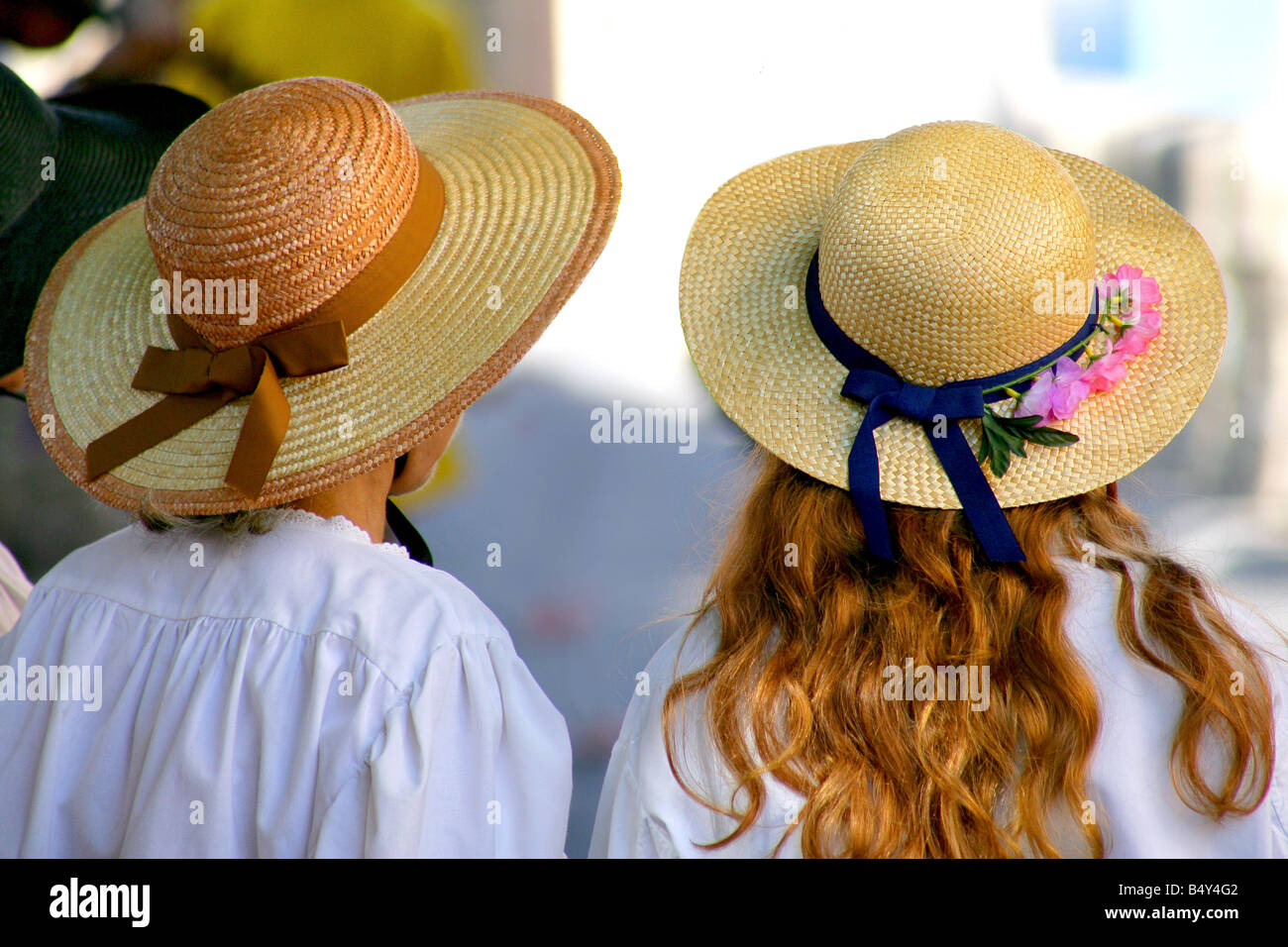 young girls with hats Stock Photo - Alamy