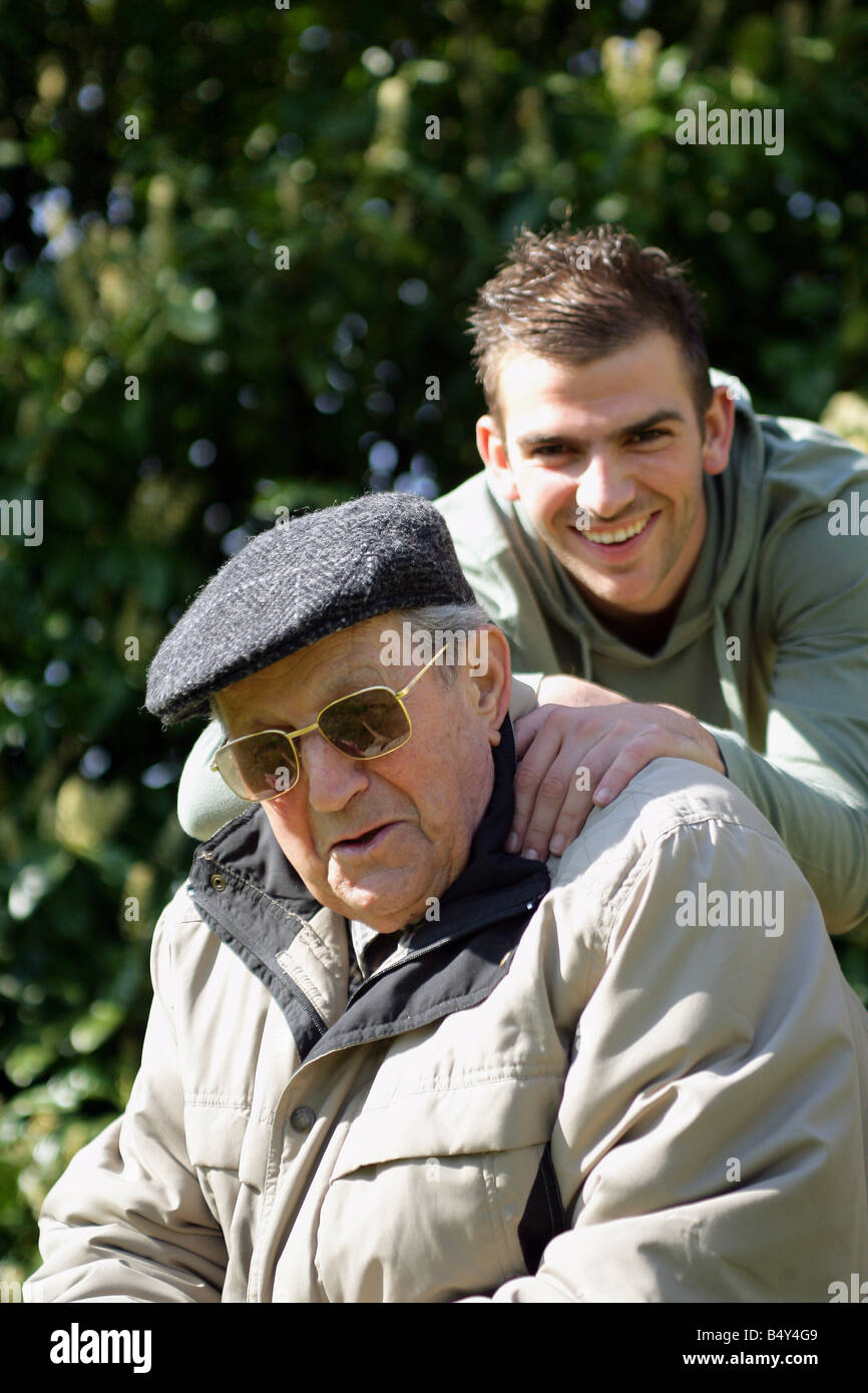 old man and young man Stock Photo - Alamy