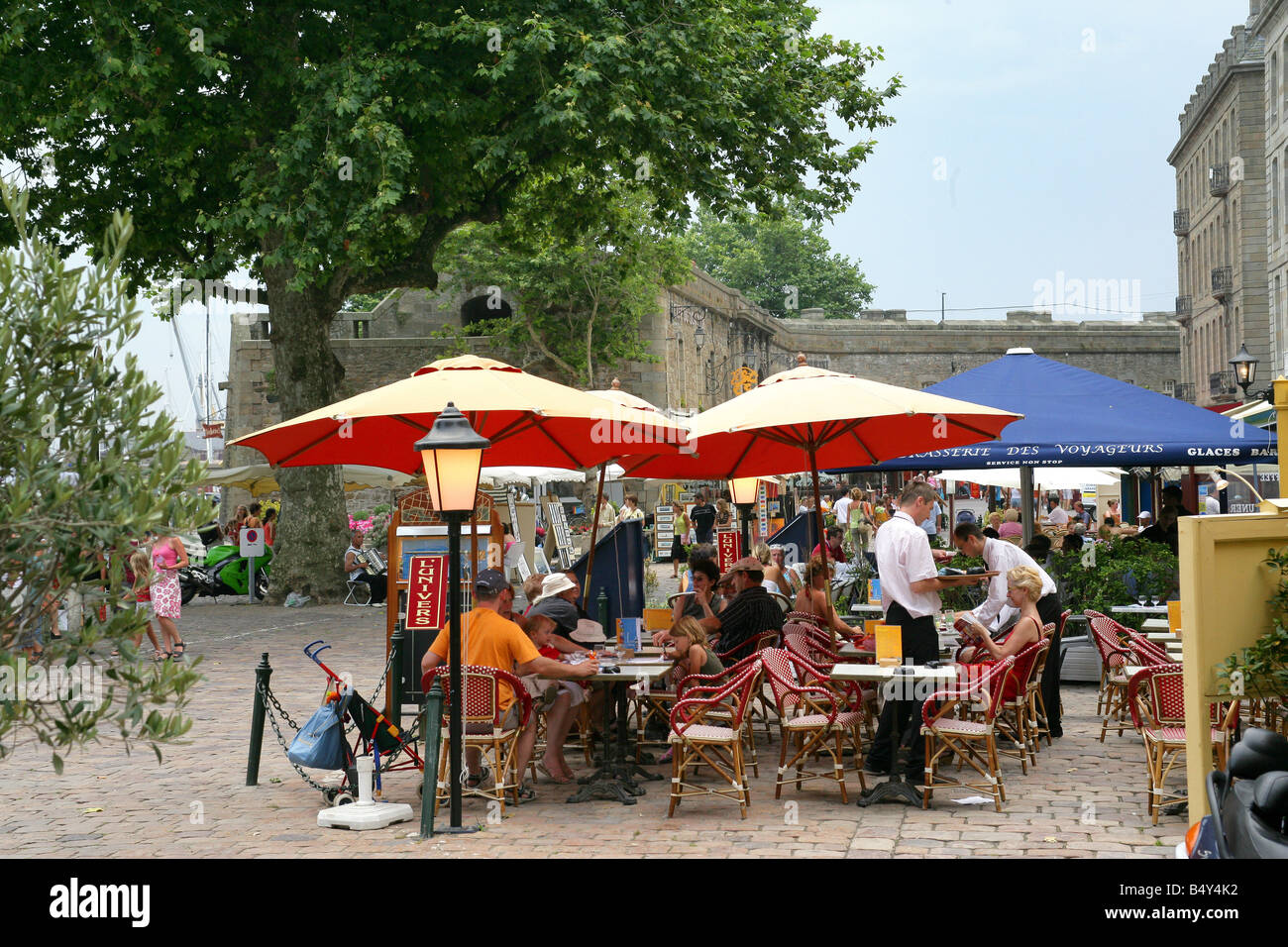 Terrace of a Café Stock Photo - Alamy