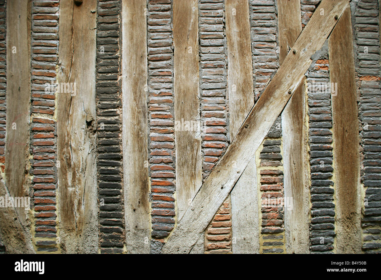wall with half-timbering Stock Photo - Alamy