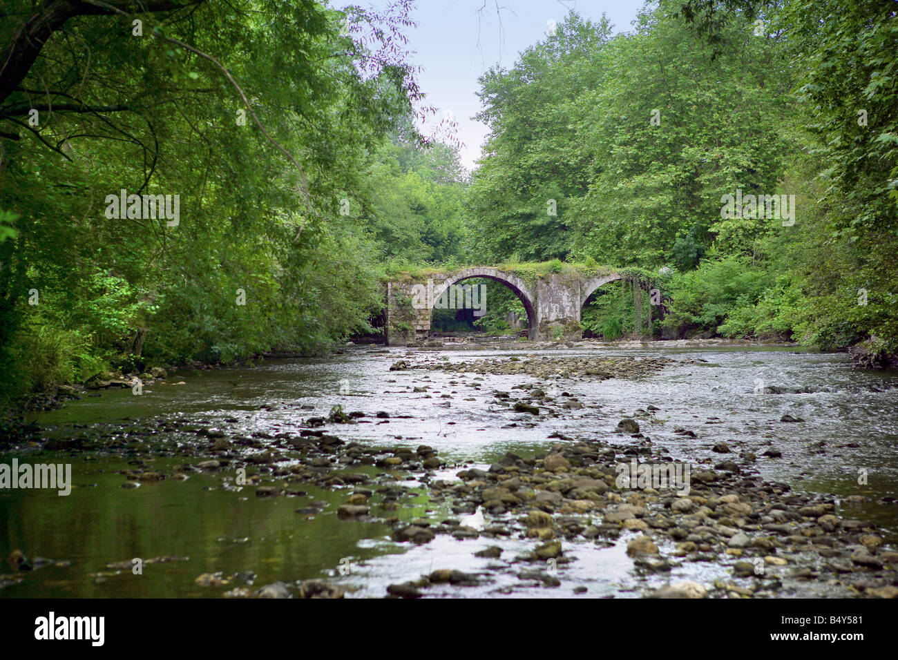 river and small bridge Stock Photo - Alamy