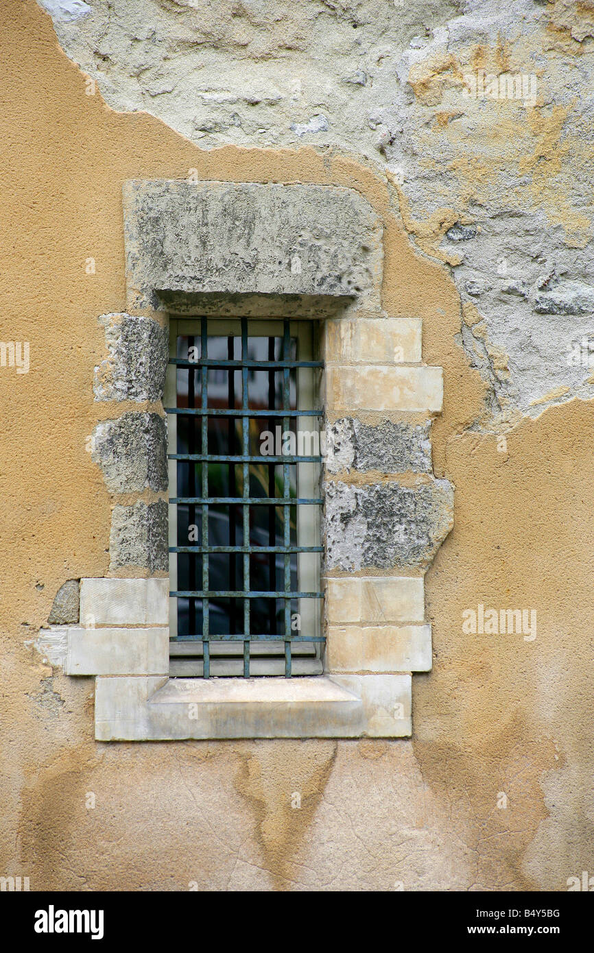 Damaged wall with window, close-up Stock Photo - Alamy