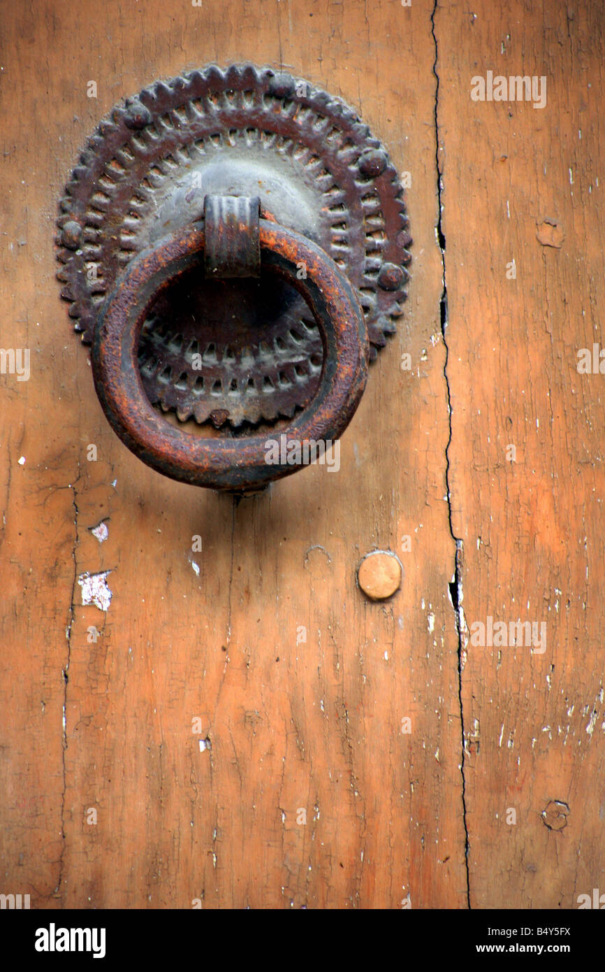 Round metal door knocker, close-up Stock Photo - Alamy