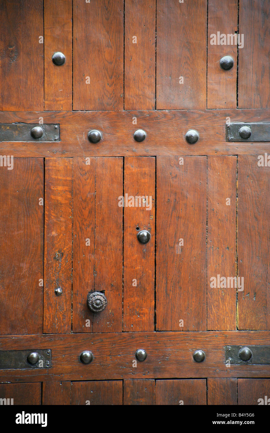 Bolts on wooden door, close-up Stock Photo - Alamy