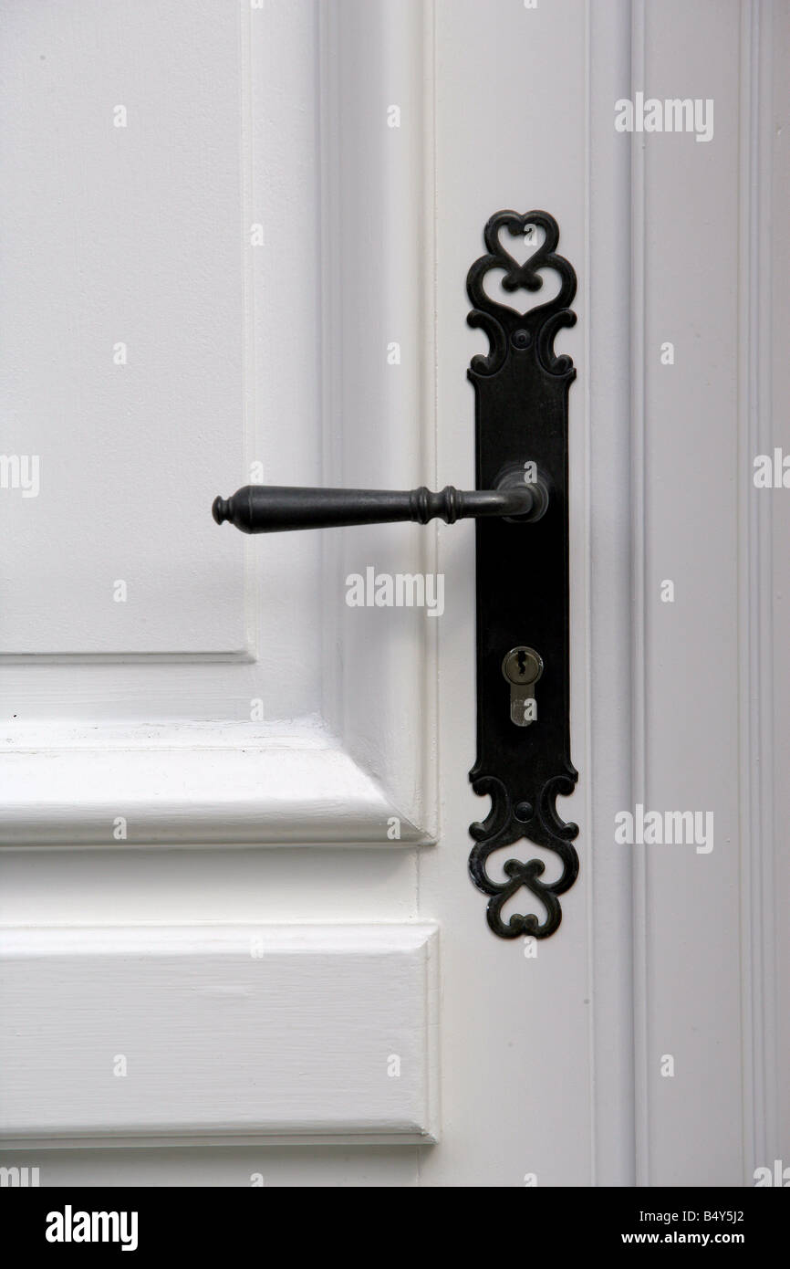 Doorknob on door, close-up Stock Photo - Alamy