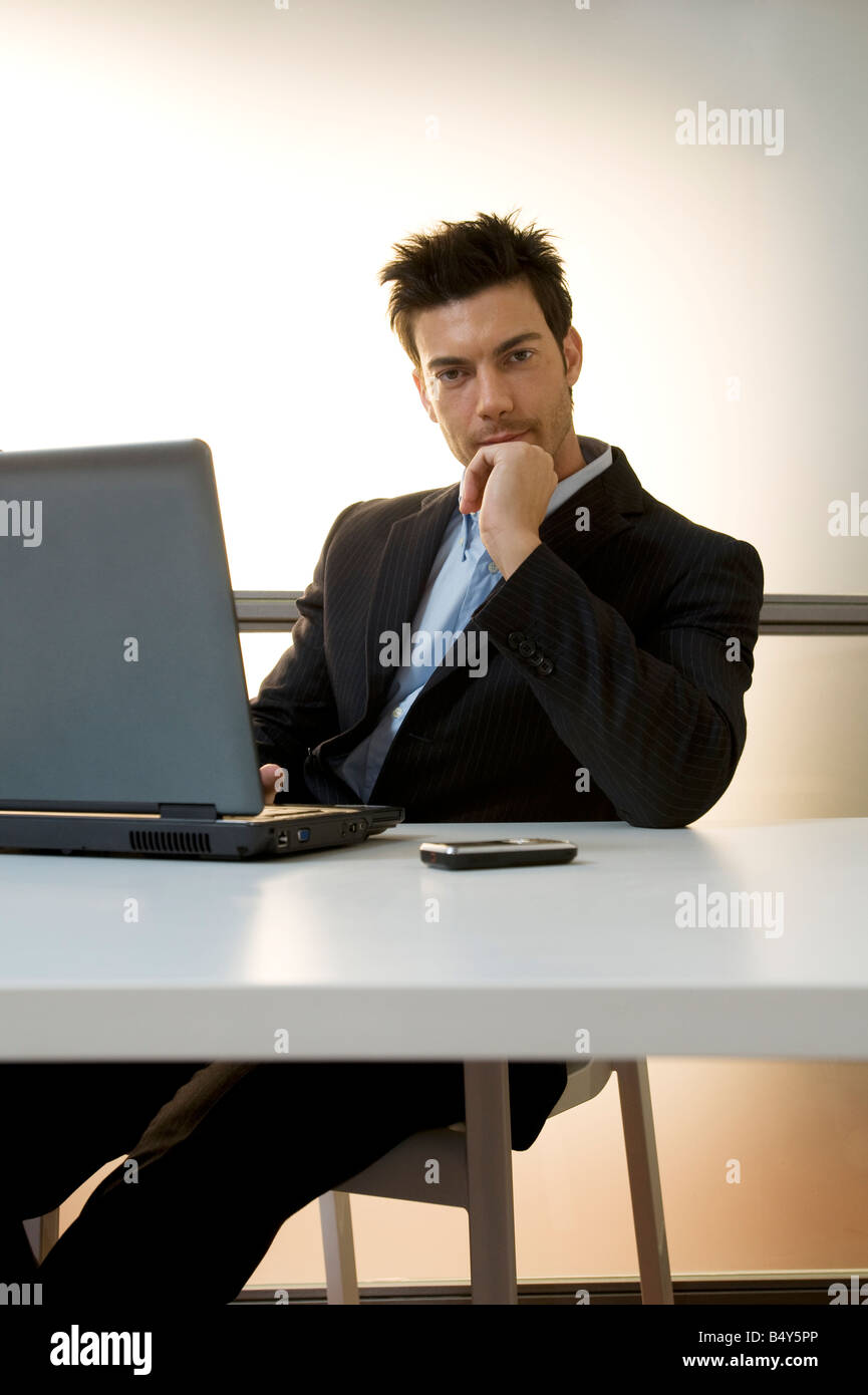 man with notebook Stock Photo - Alamy