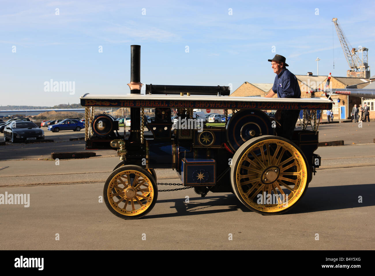Miniature steam traction engine at The Historic Dockyard at Chatham in ...