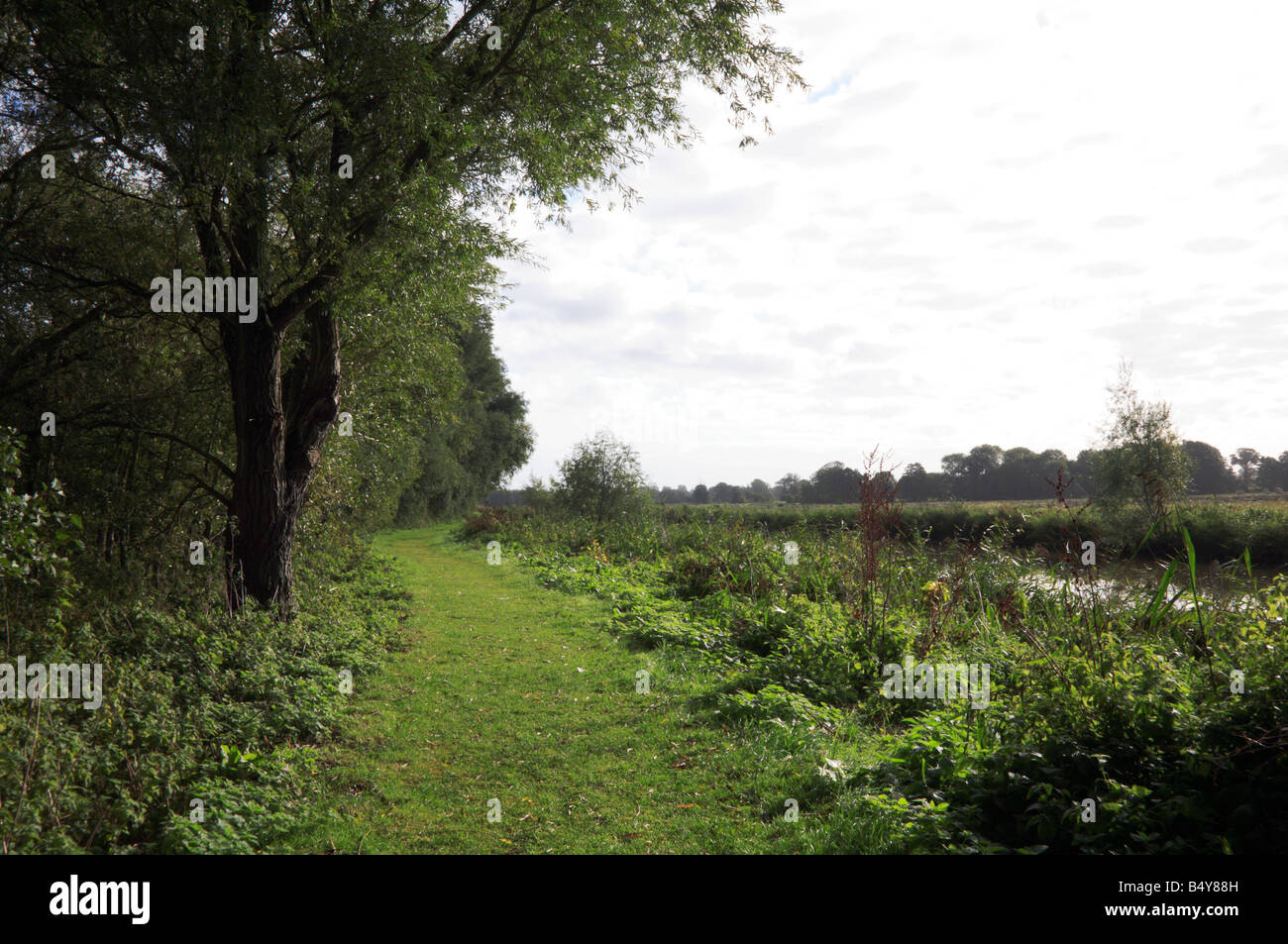 Wherrymans Way long distance path and the River Chet between Chedgrave ...