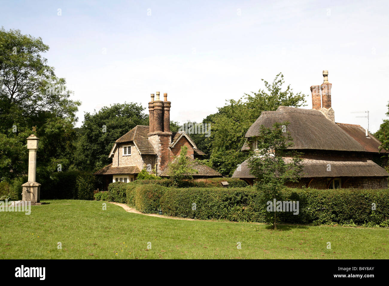 Thatched cottages in Blaise Hamlet part of the Blaise castle estate ...