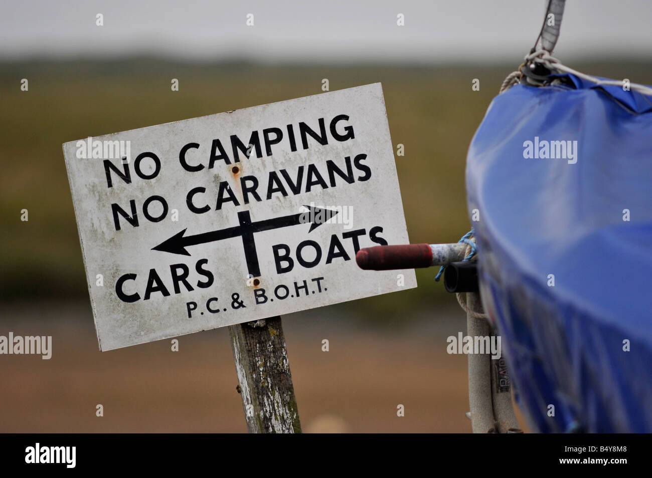 Parking regulation sign Brancaster Staithe Norfolk England Stock Photo ...
